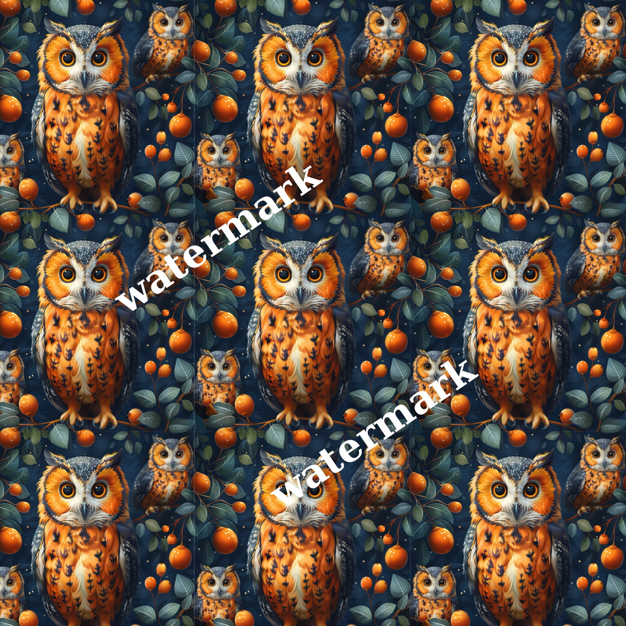 Owl Pattern Digital Paper, Owl Clipart, Owl Seamless Pattern, Owls ...