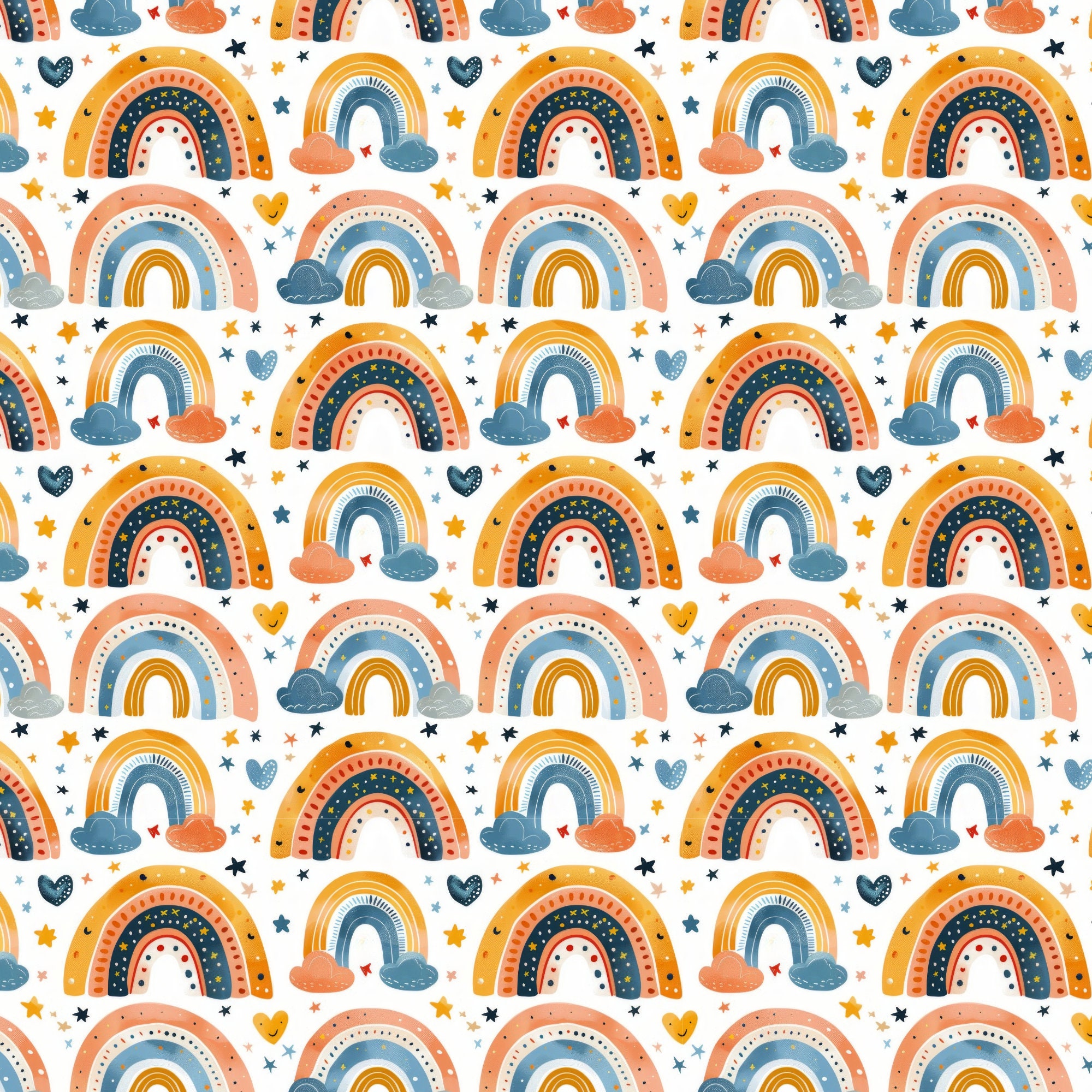 Rainbow Pattern Digital Paper, Rainbow Seamless Pattern Commercial Use ...