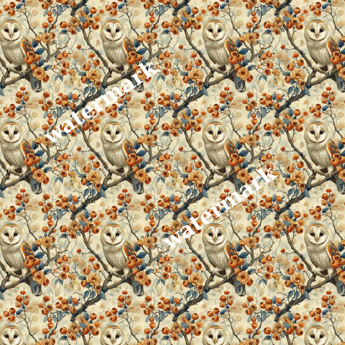 Owl Pattern Digital Paper, Owl Clipart, Owl Seamless Pattern, Owls ...
