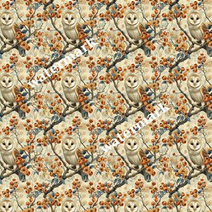 Owl Pattern Digital Paper, Owl Clipart, Owl Seamless Pattern, Owls ...