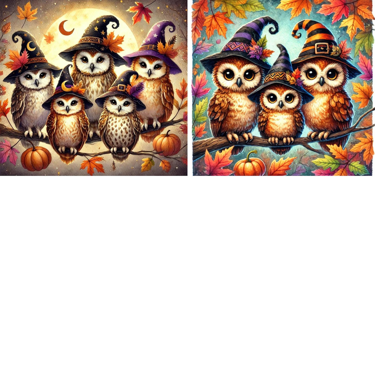 Owl Witch, Halloween Owl Clipart, Owl Clipart Digital Paper Commercial ...