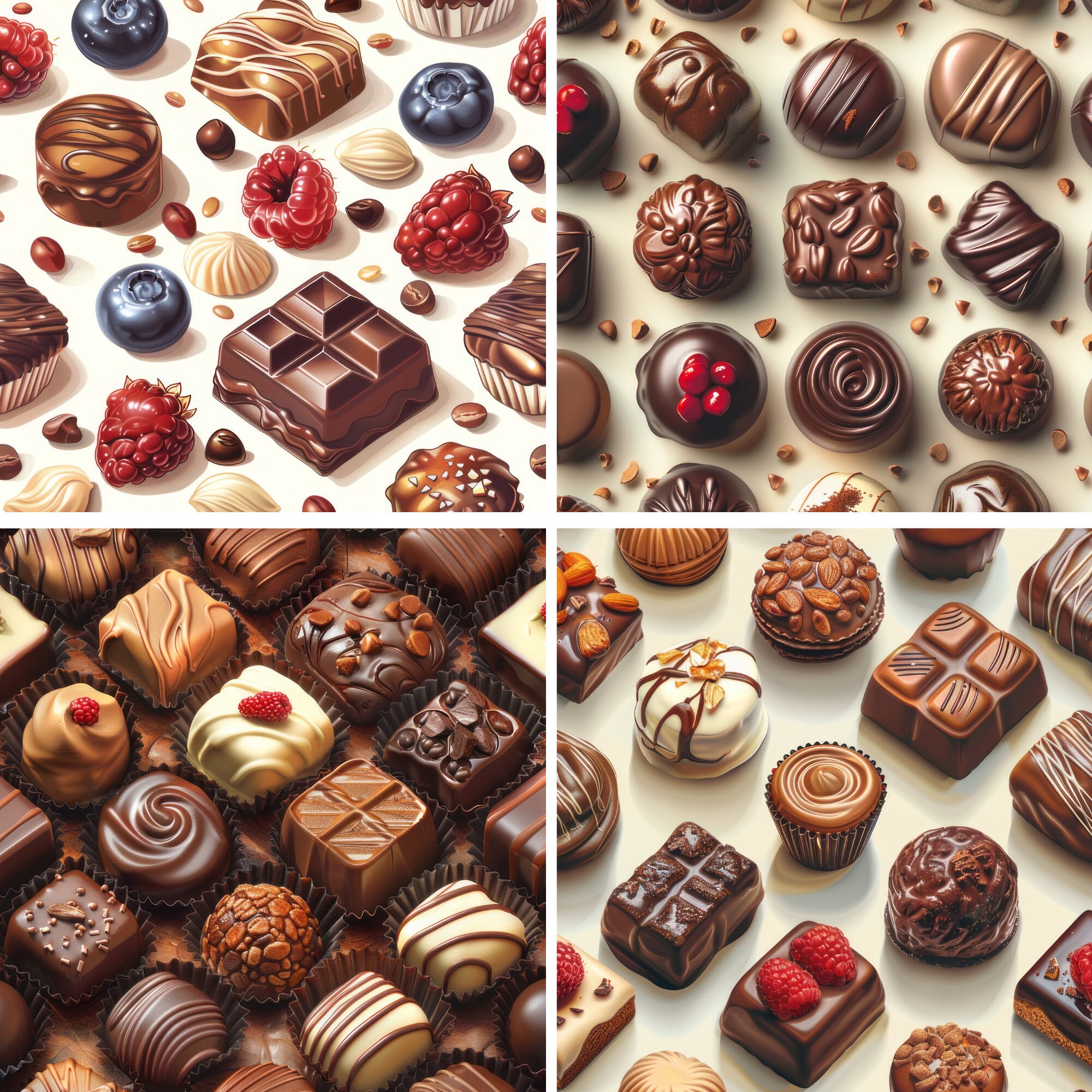 Chocolate Pattern, Chocolate Seamless Pattern Digital Paper, Instant ...