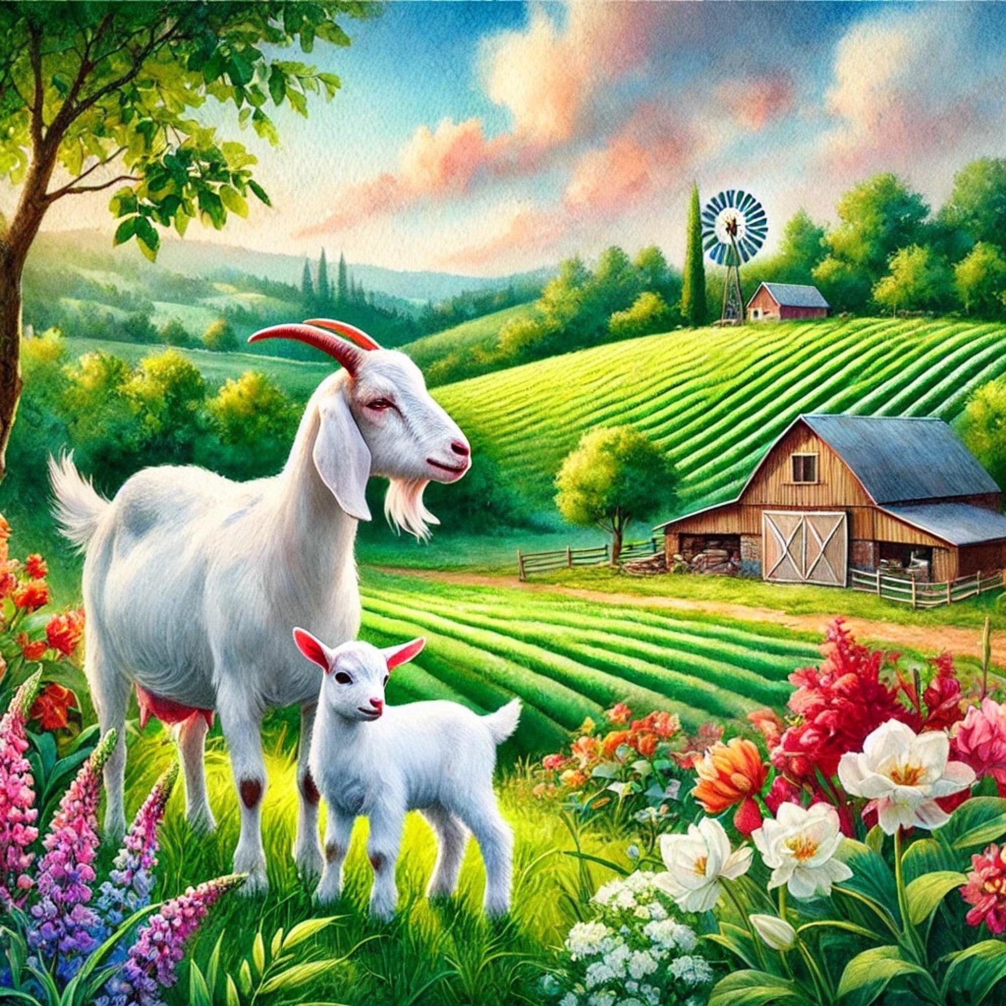 Goat Clipart, Watercolor Goat Clipart Digital Paper Commercial Use ...