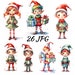 Christmas Elf Clipart, Christmas Elves Clipart, Christmas Clipart for ...