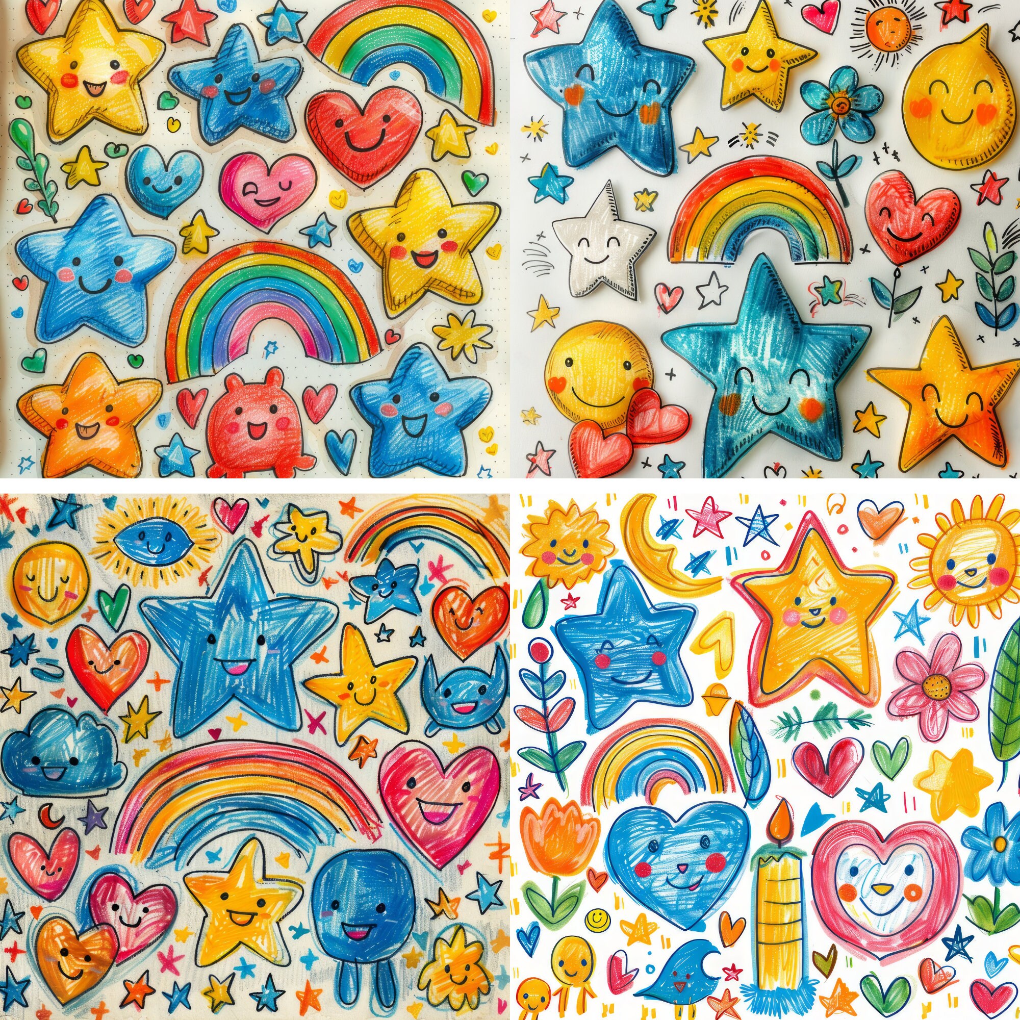 Kids Doodles Digital Paper Commercial Use Digital Download, Colorful ...
