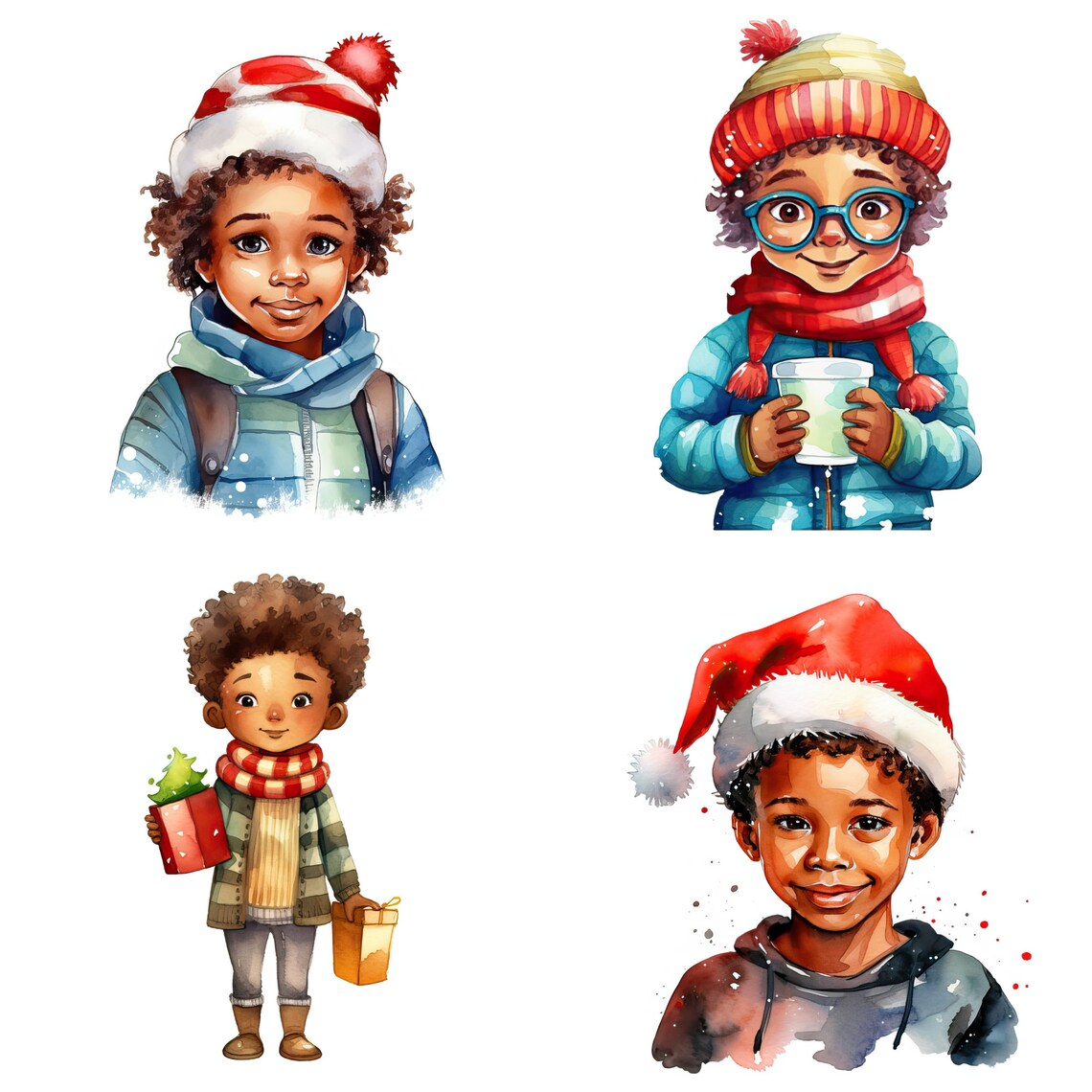 Christmas Boys Clipart, Boy Clipart, Christmas Kids Clipart, Christmas ...