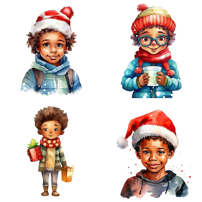 Christmas Boys Clipart Boy Clipart Christmas Kids Clipart - Etsy