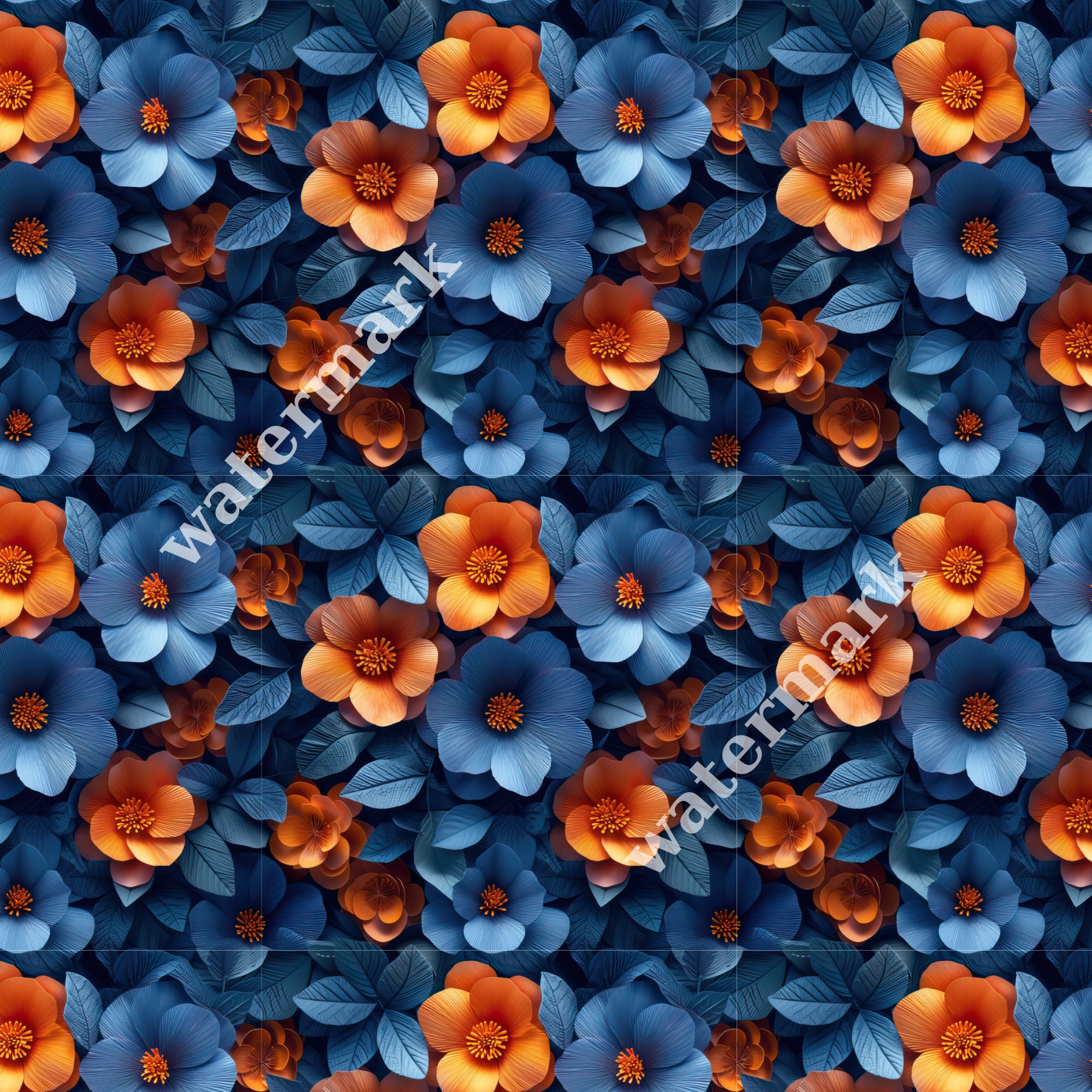 Paper Flowers, Paper Flowers Pattern, 3D Paper Flowers Seamless Pattern ...