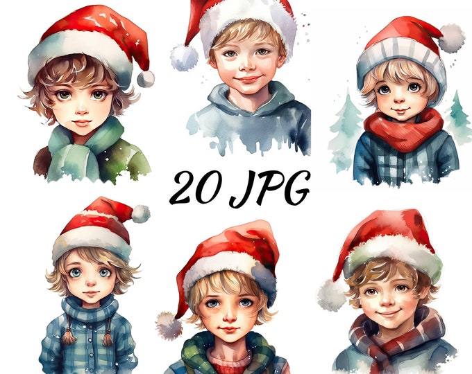 Little Boy Watercolor Clipart Bundle, Cute Boy,transparent PNG, Digital ...