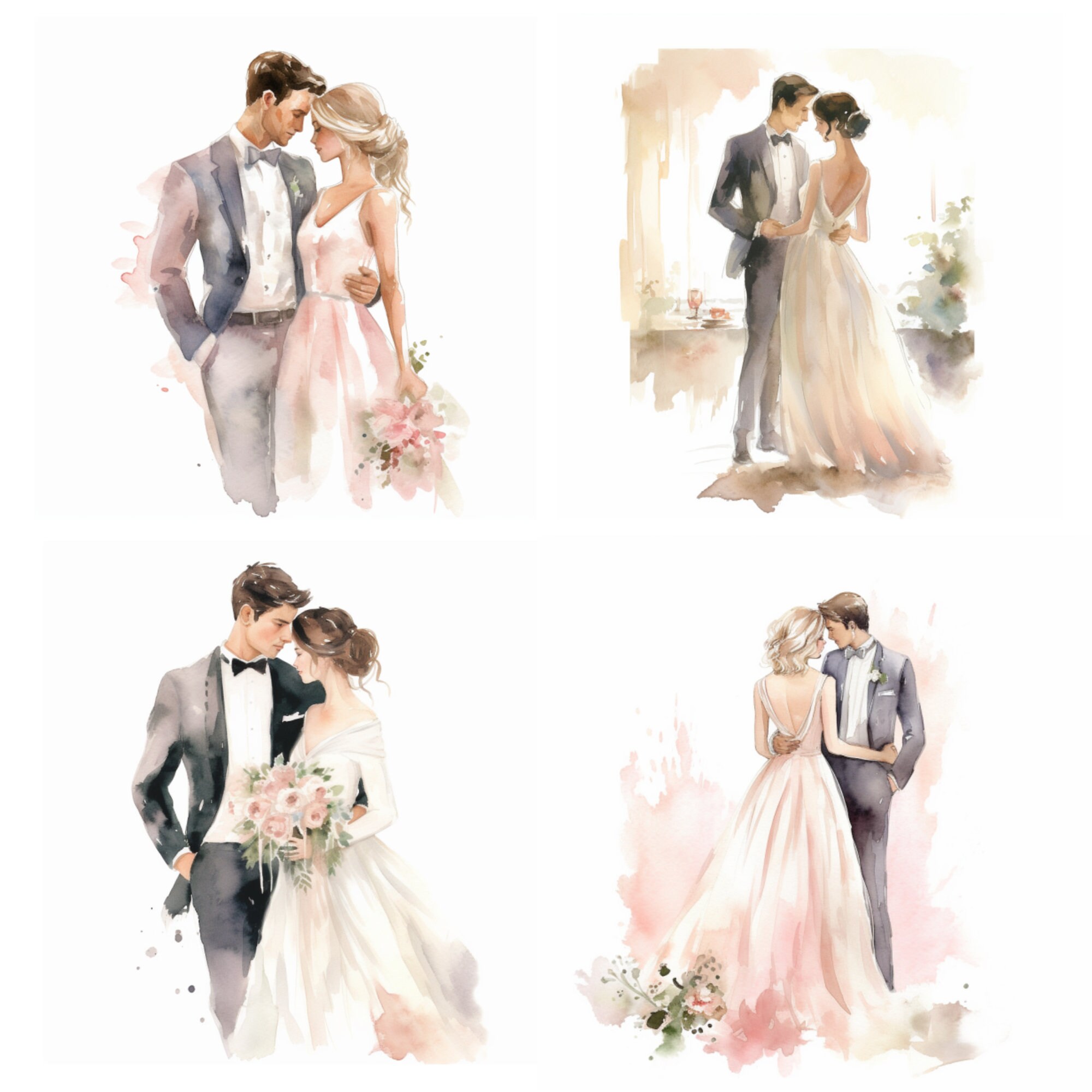 Groom and Bride Clipart Wedding Clipart Clipart for Wedings - Etsy