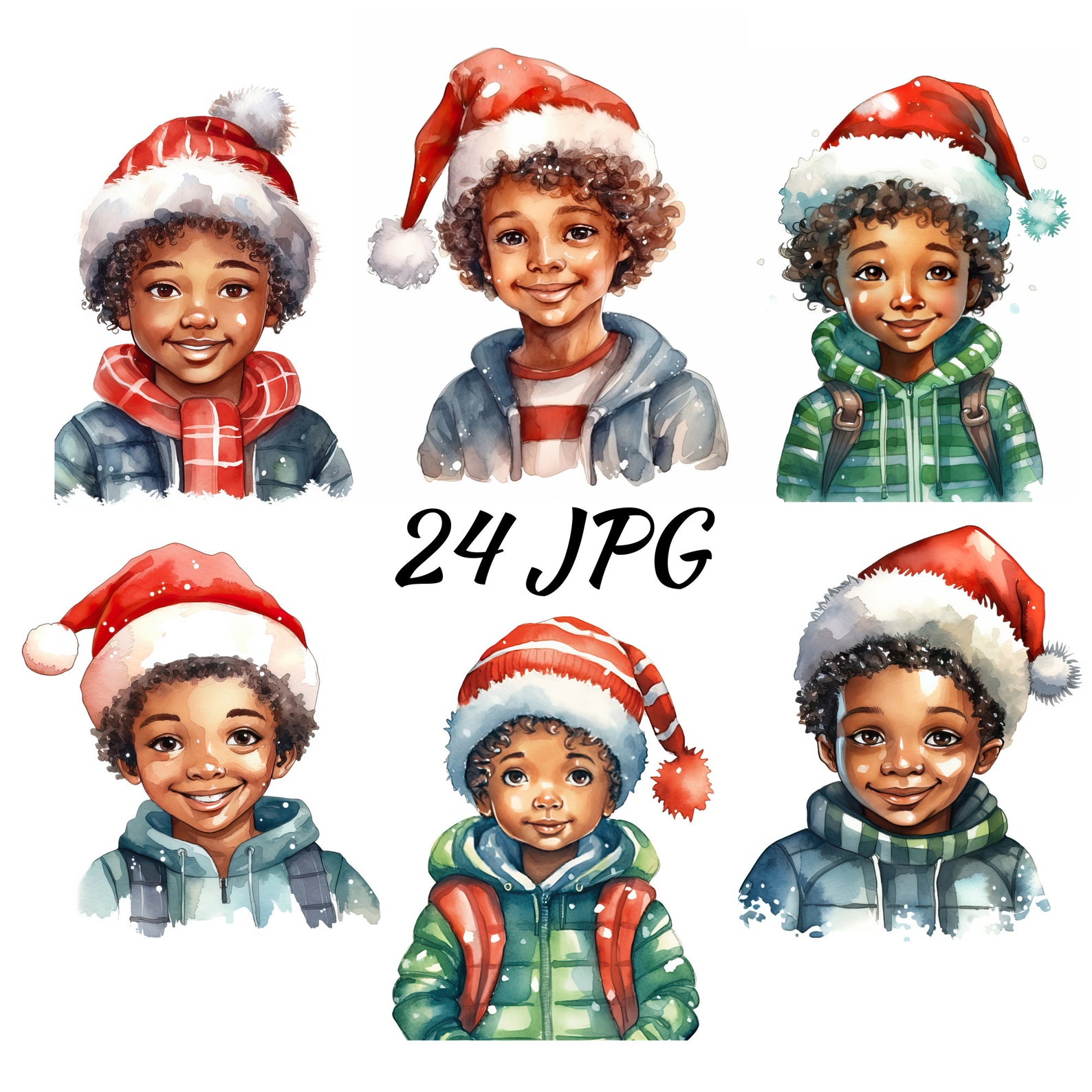 Christmas Boys Clipart, Boy Clipart, Christmas Kids Clipart, Christmas ...