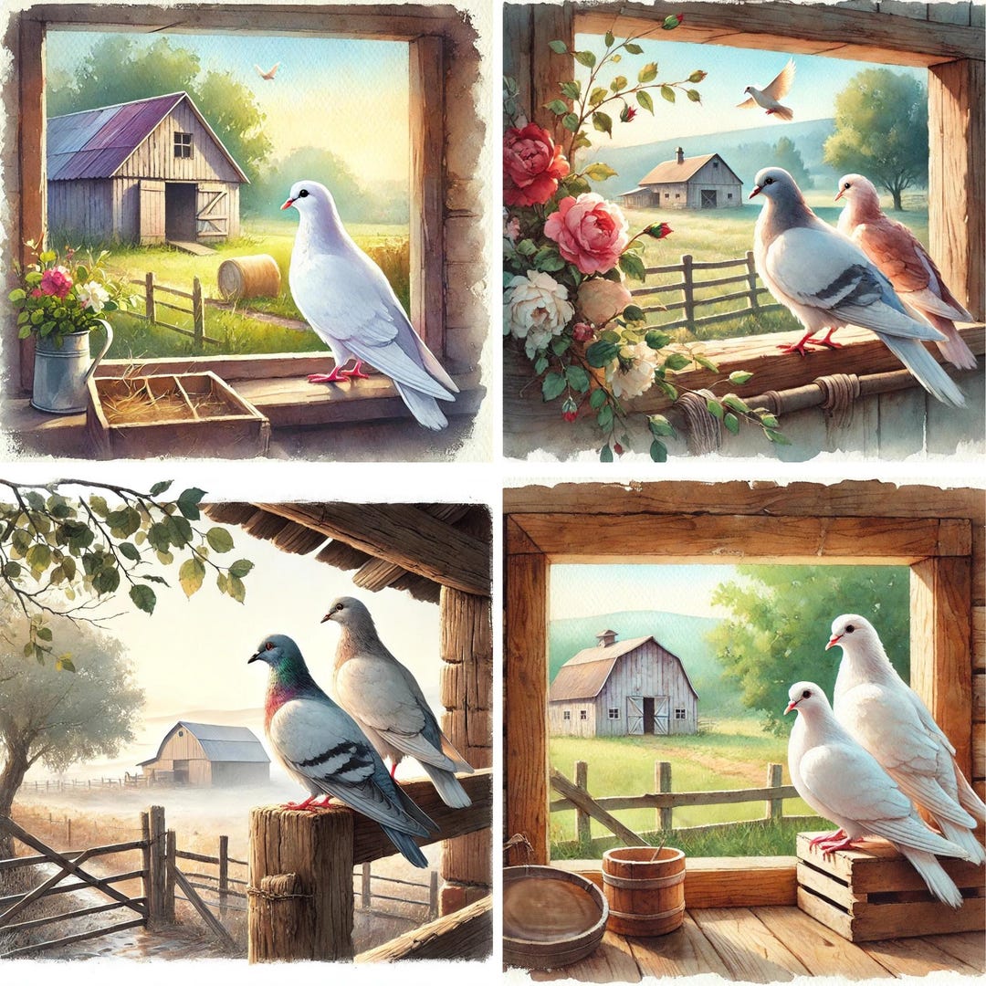 Pigeon Clipart, Pigeon Watercolor Illustration, Watercolor Pigeon ...