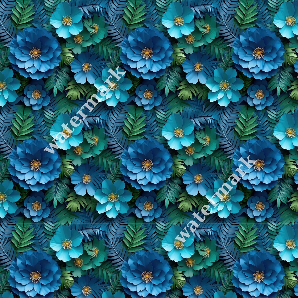 Paper Flowers, Paper Flowers Pattern, 3D Paper Flowers Seamless Pattern ...