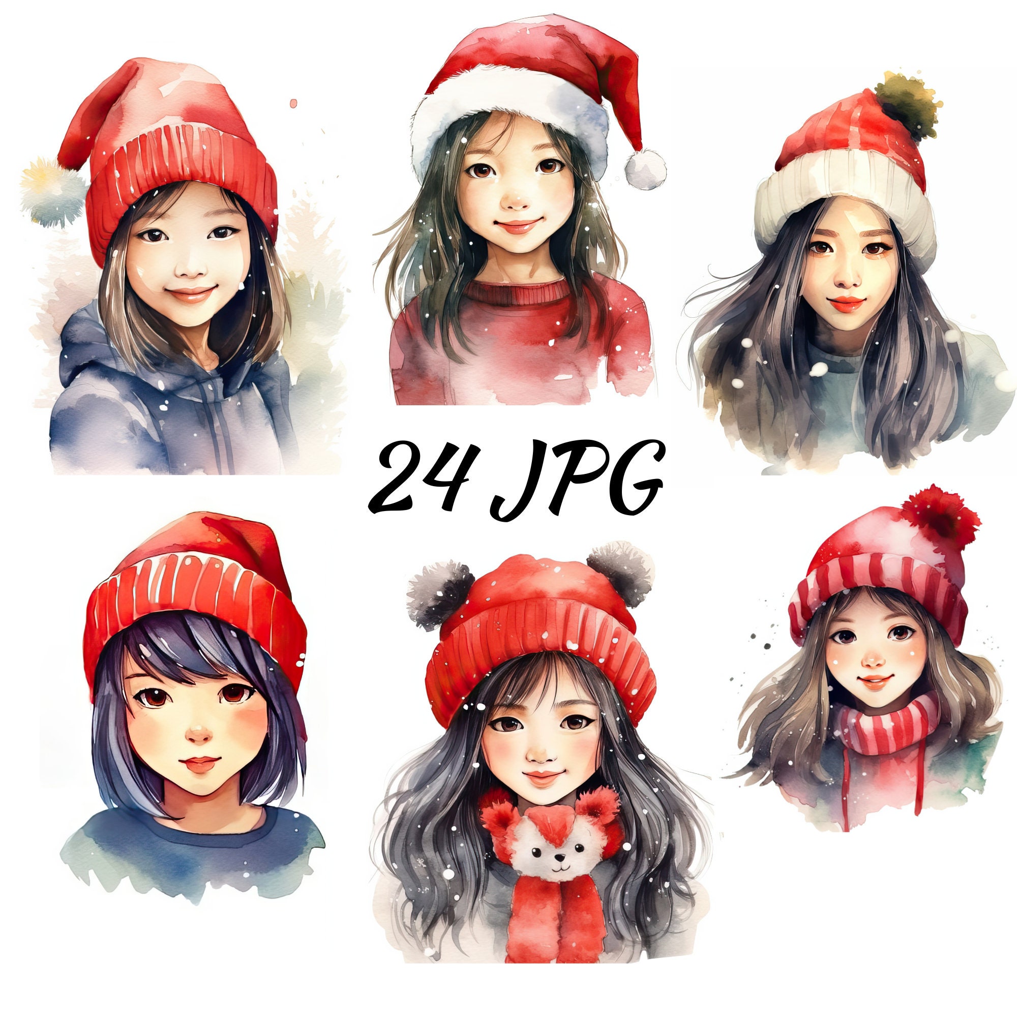 Christmas Girl Clipart, Girl Clipart, Christmas Girl Clipart Bundle ...