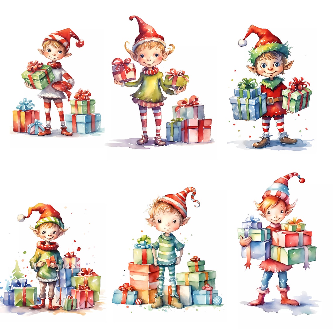 Christmas Elf Clipart, Christmas Elves Clipart, Christmas Clipart for ...