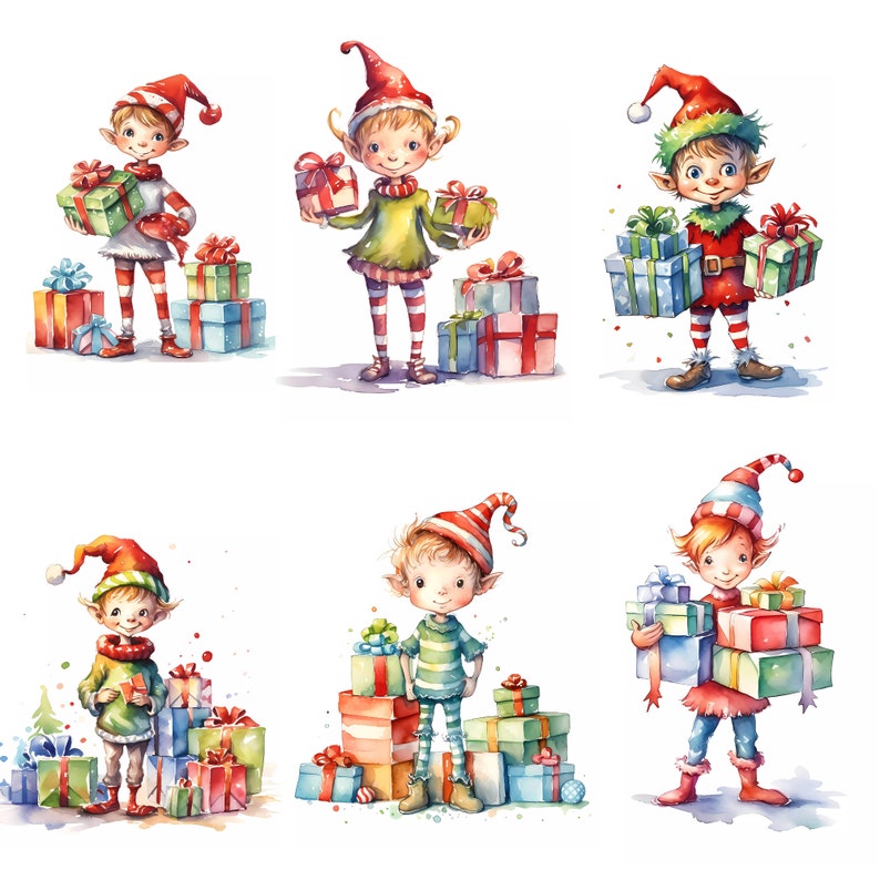 Christmas Elf Clipart, Christmas Elves Clipart, Christmas Clipart for ...