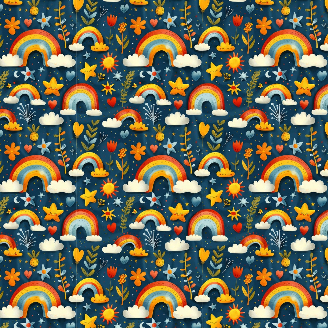 Rainbow Pattern Digital Paper, Rainbow Seamless Pattern Commercial Use ...