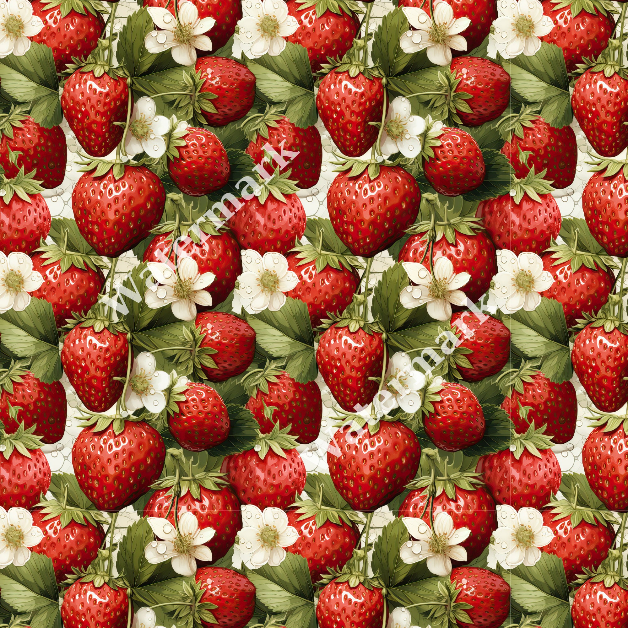 Strawberry Seamless Pattern Digital Paper, Strawberry Pattern ...
