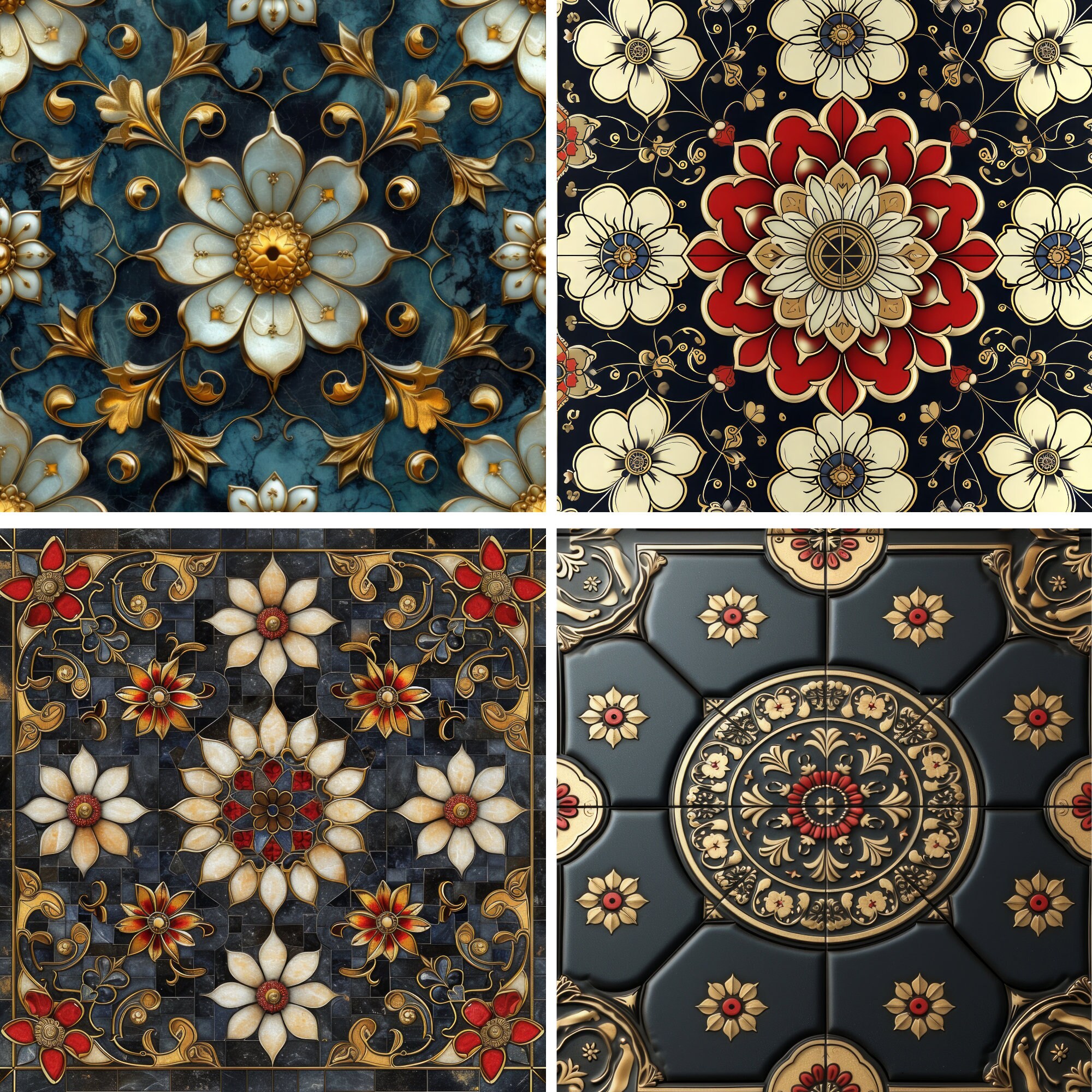 Byzantine Tiles Digital Paper Pack Seamless Pattern Digital Paper ...