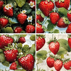 Strawberry Seamless Pattern Digital Paper, Strawberry Pattern ...