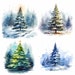 Christmas Tree Clipart, Watercolor Winter Tree Clipart, Pine Trees ...