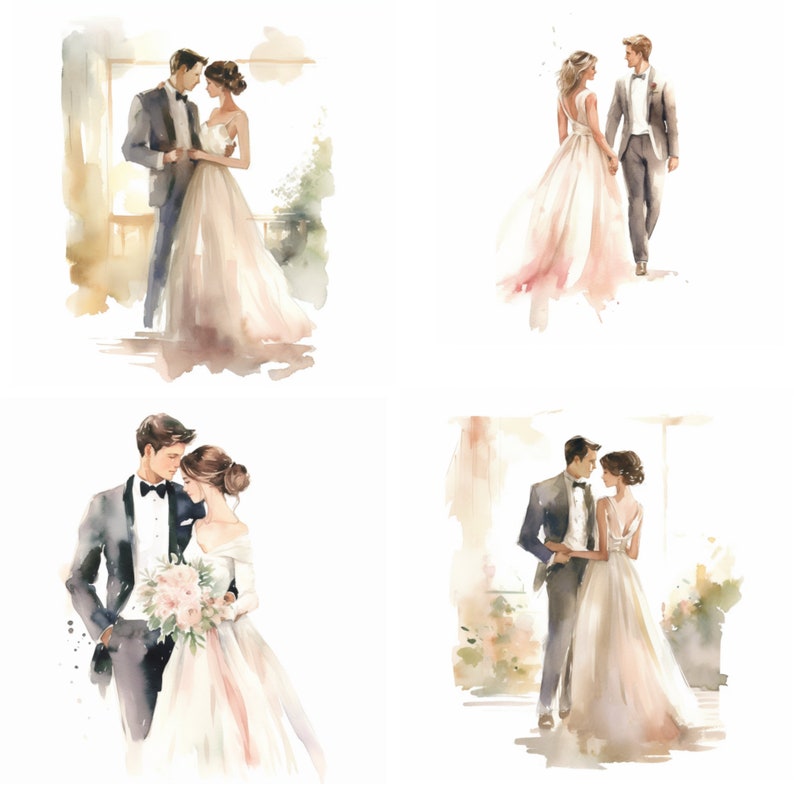 Groom and Bride Clipart Wedding Clipart Clipart for Wedings - Etsy