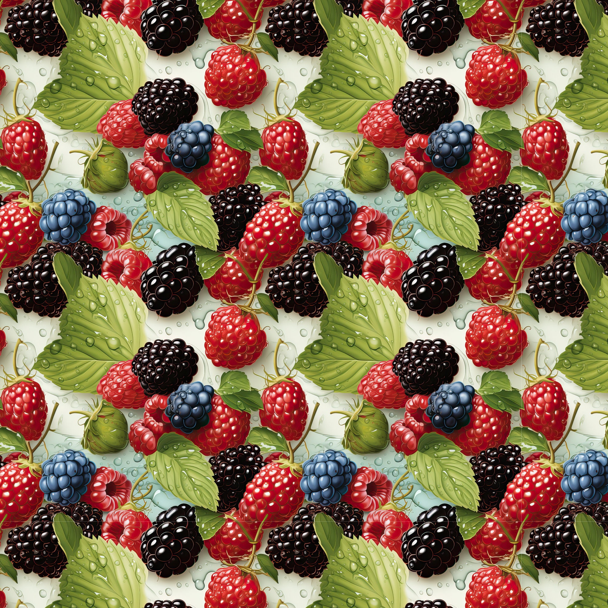 Berries Digital Paper, Berries Seamless Pattern, Scrapbook Paper Fruit ...