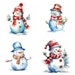 Snowman Clipart, Christmas Clipart, Watercolor Snowman, Clip Art ...
