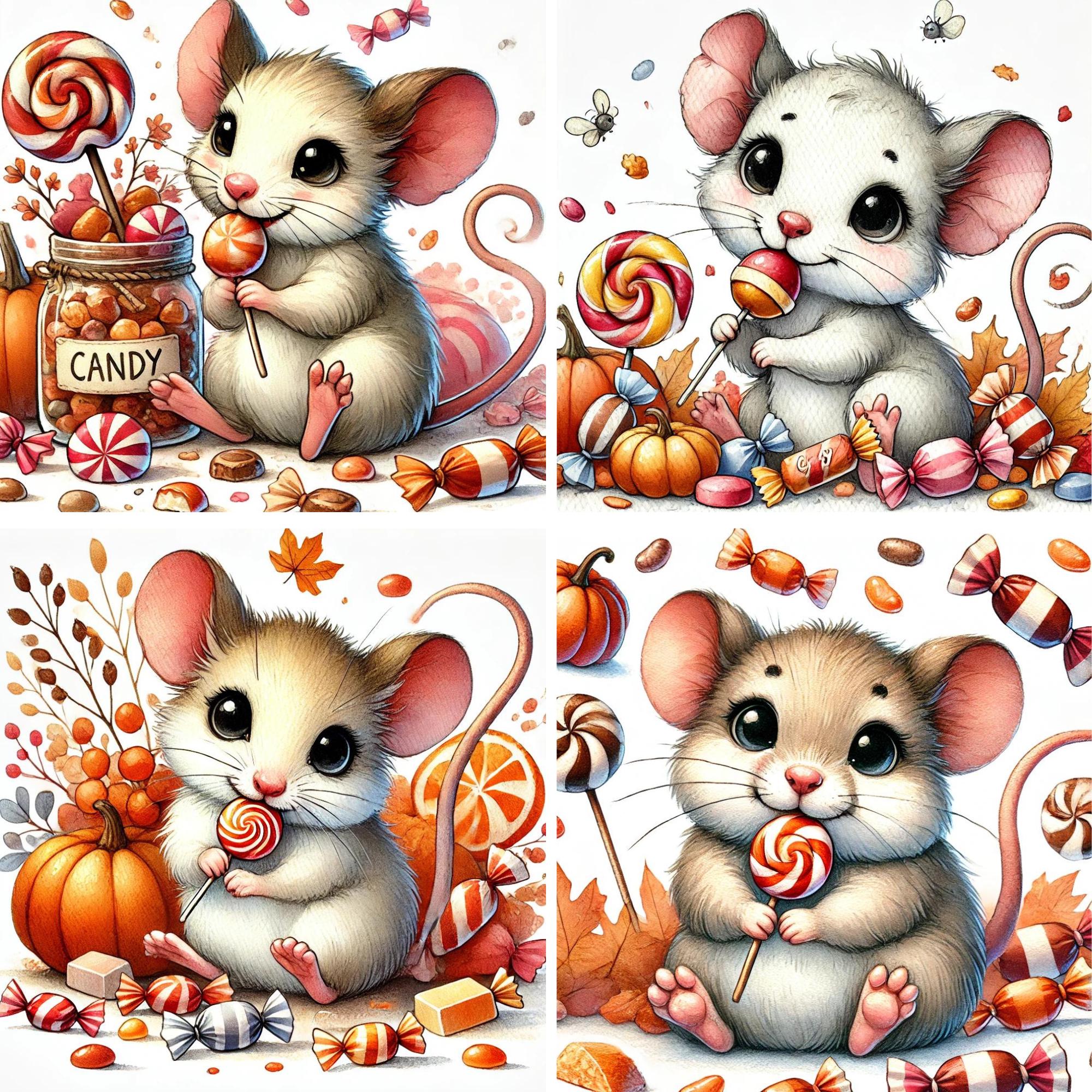 Mouse Clipart, Mouse With Candy Clipart, Mouse Illustration, Cute Mouse ...