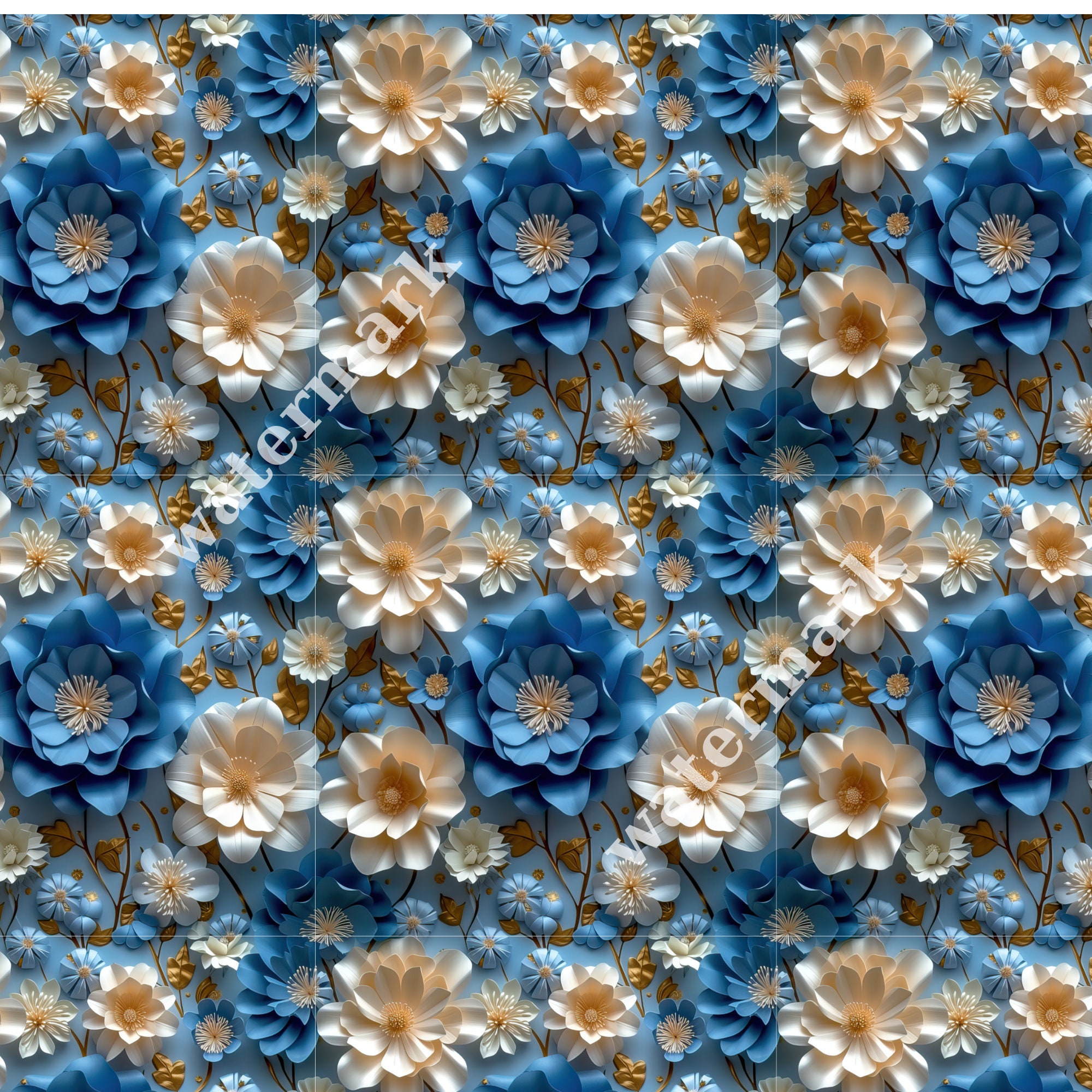 Paper Flowers, Paper Flowers Pattern, 3D Paper Flowers Seamless Pattern ...