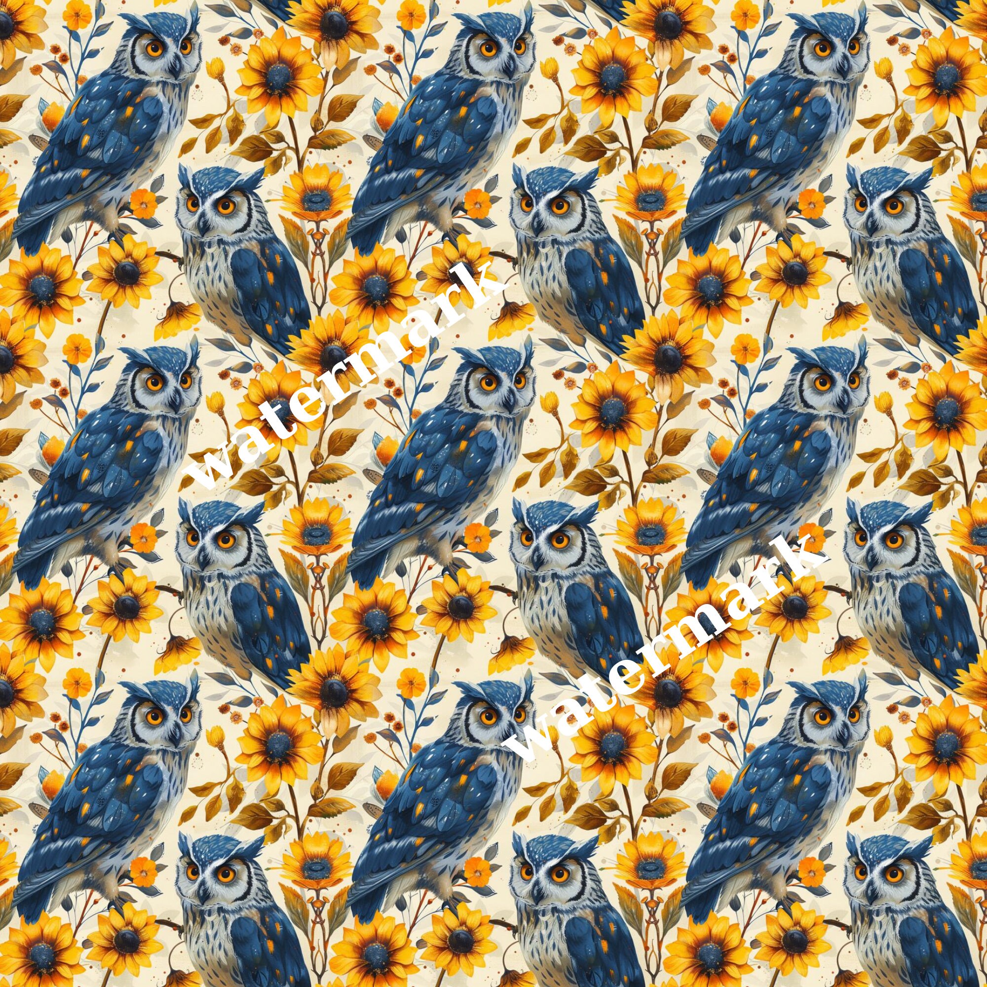 Owl Pattern Digital Paper, Owl Clipart, Owl Seamless Pattern, Owls ...