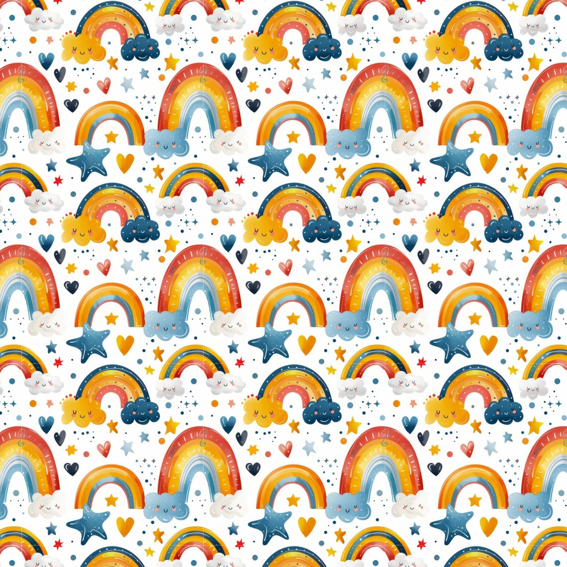 Rainbow Pattern Digital Paper, Rainbow Seamless Pattern Commercial Use ...