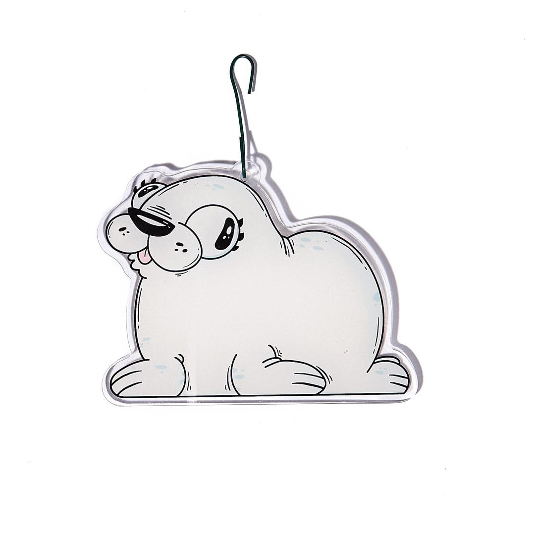 Cartoon Harp Seal Acrylic, Double Sided Ornament | Original Art by Mike ...