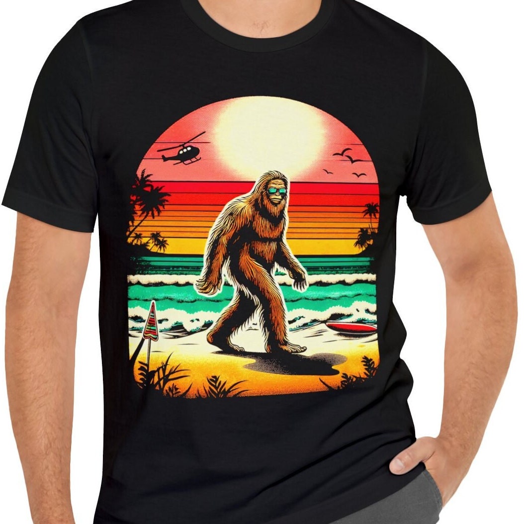 Bigfoot Beach Sunbathing, A Funny and Original T-shirt, Sasquatch in ...
