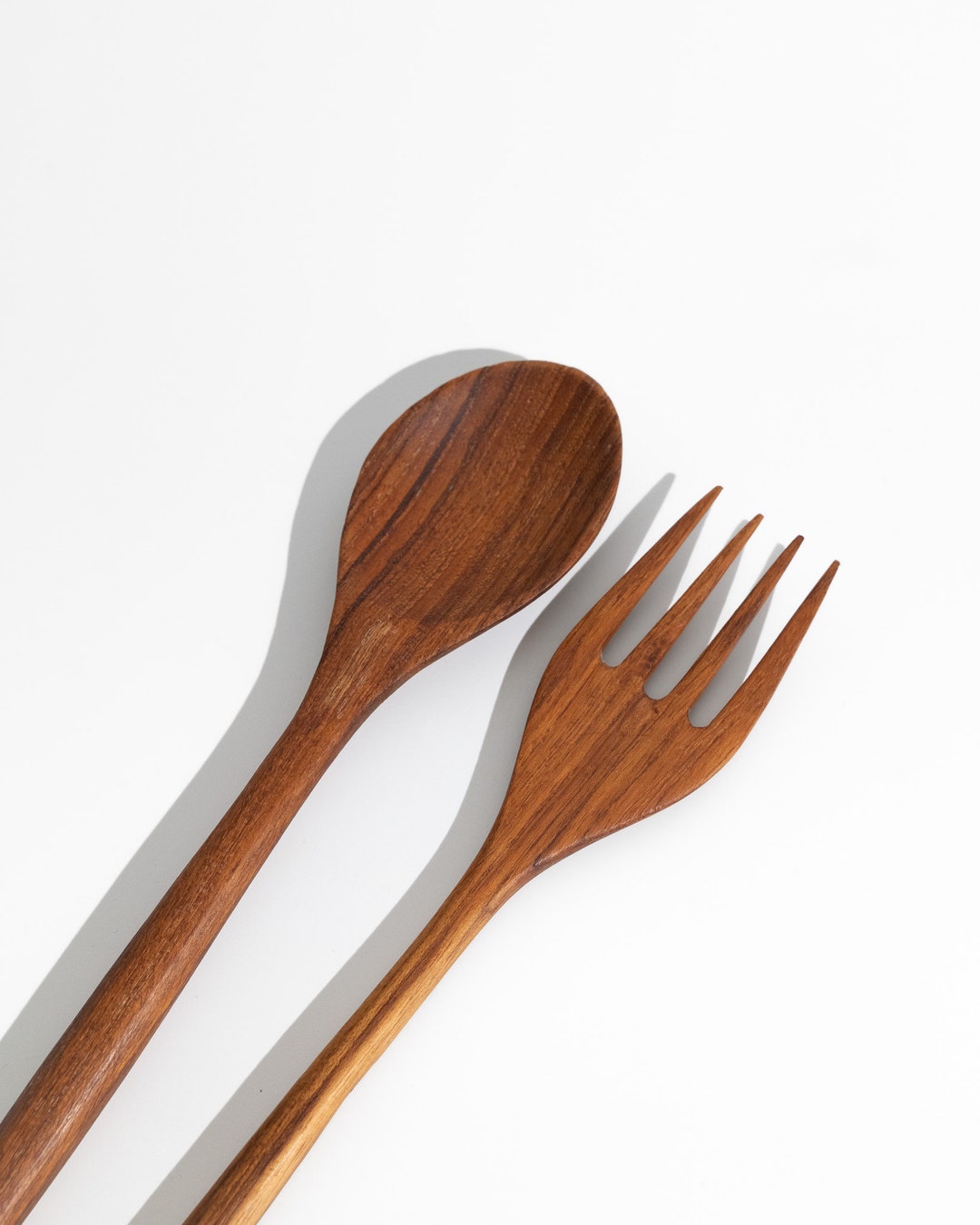 Vintage Swedish Teak Serving Set | Scandinavian Wood Salad Utensils ...
