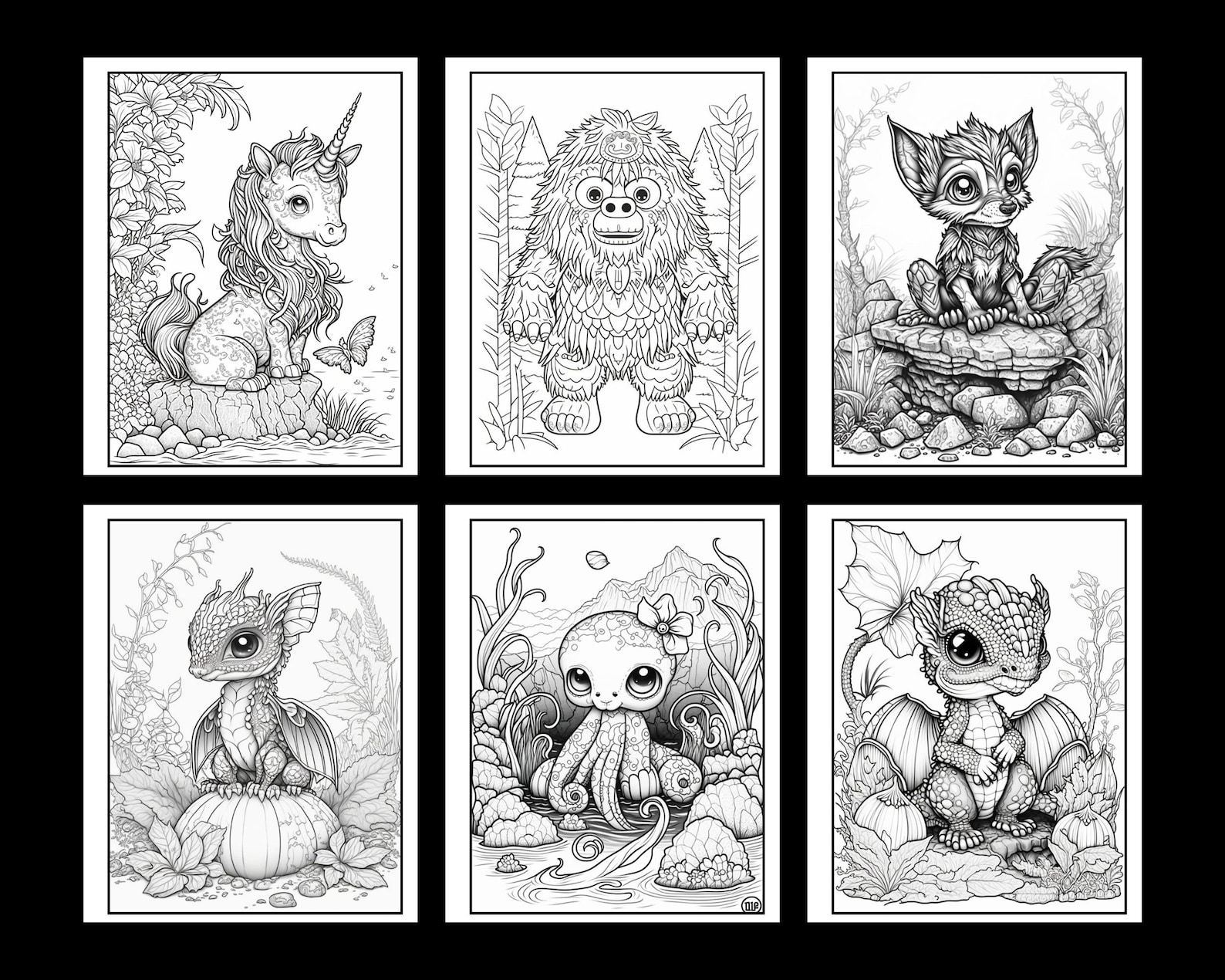 Cute Fantasy Coloring Book Pages Dragon Adult Coloring Pages for ADHD ...