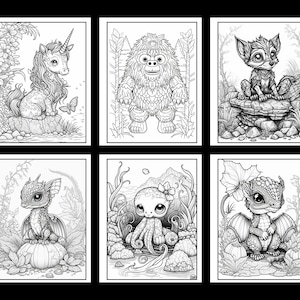Cute Fantasy Coloring Book Pages Dragon Adult Coloring Pages for ADHD ...