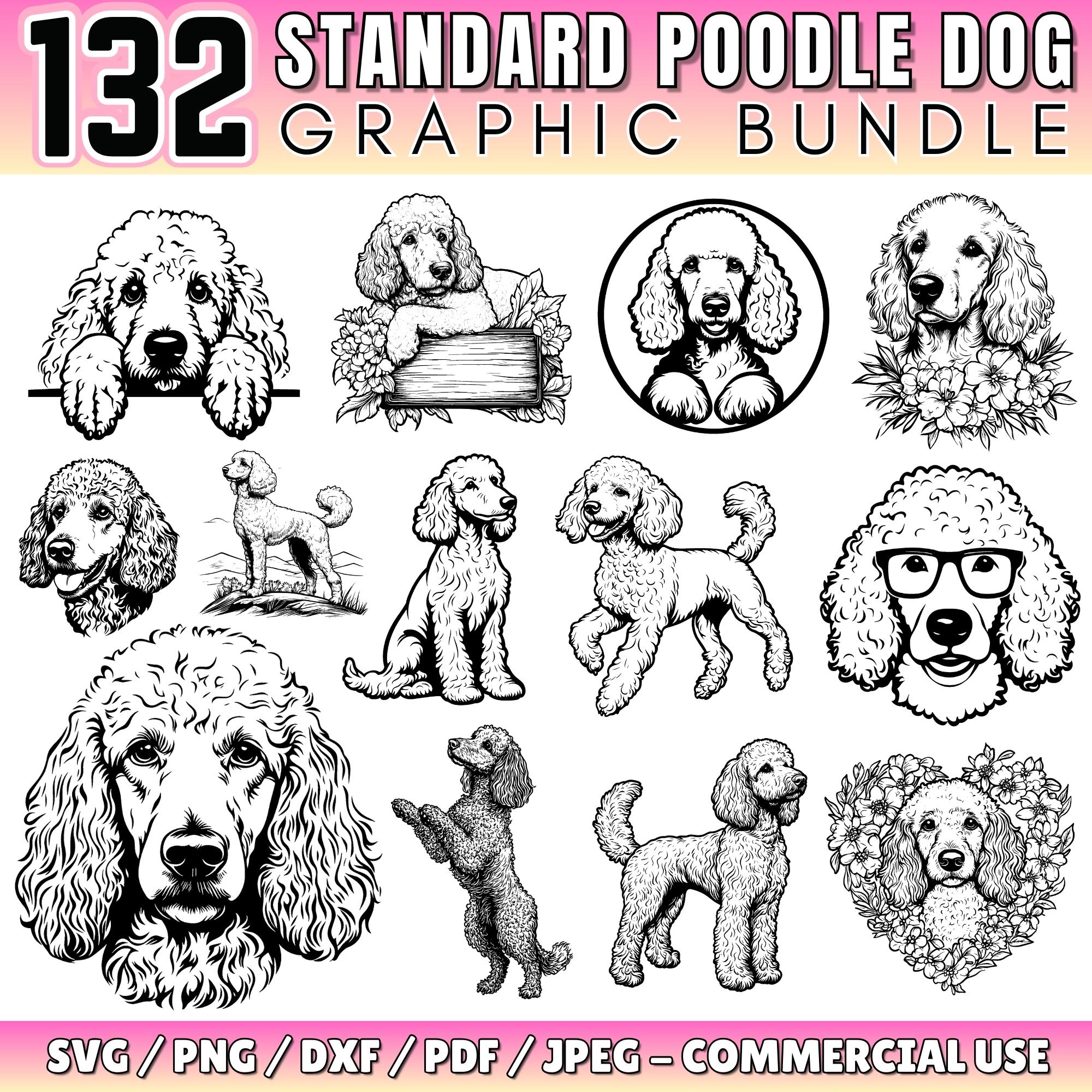 Laser Cut Files | Standard Poodle Dog Graphic Bundle | Laser Engraving ...