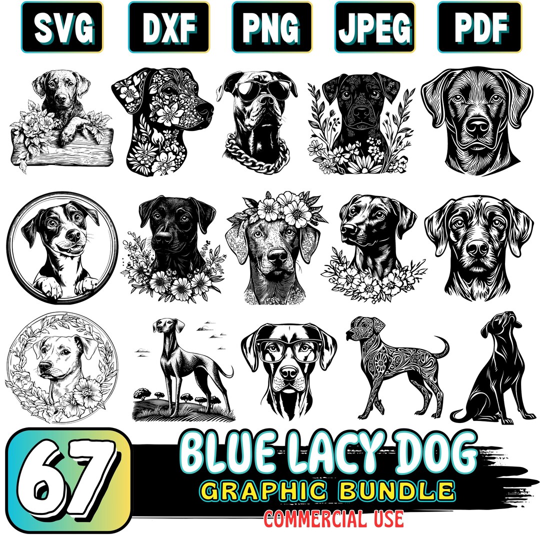 Blue Lacy Dog SVG Bundle: Texas Breed Cut Files (digital Download) - Etsy