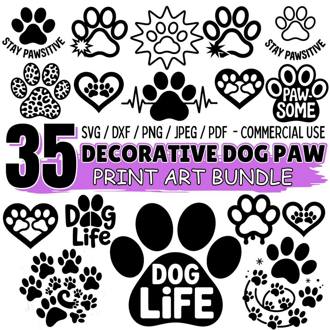 Decorative Dog Paw Print Art | Laser Cut Paw Prints | Engraved Paw ...