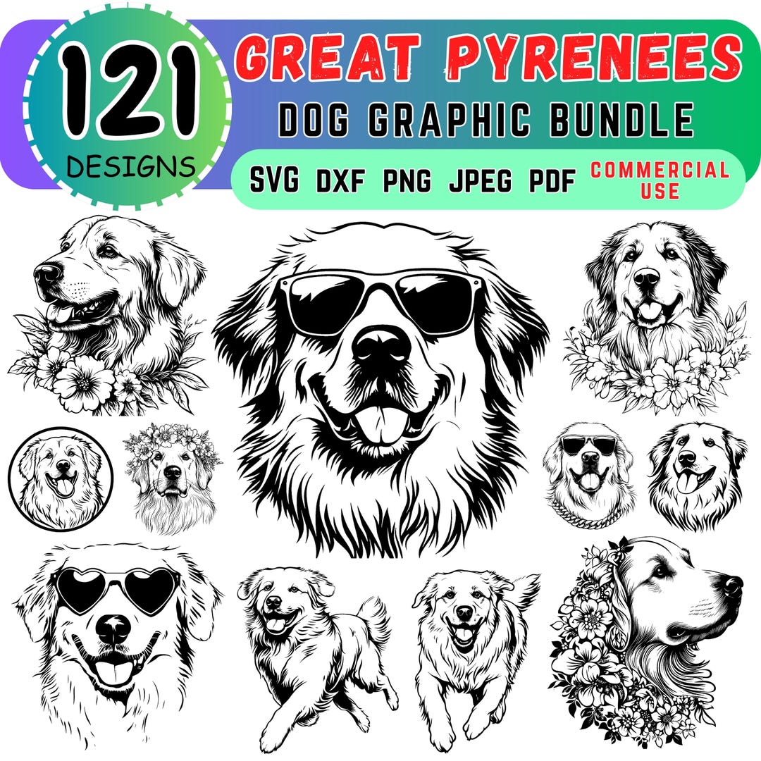 Great Pyrenees Dog Svg Bundle | Cricut Cut Files | Dog Lover Designs ...