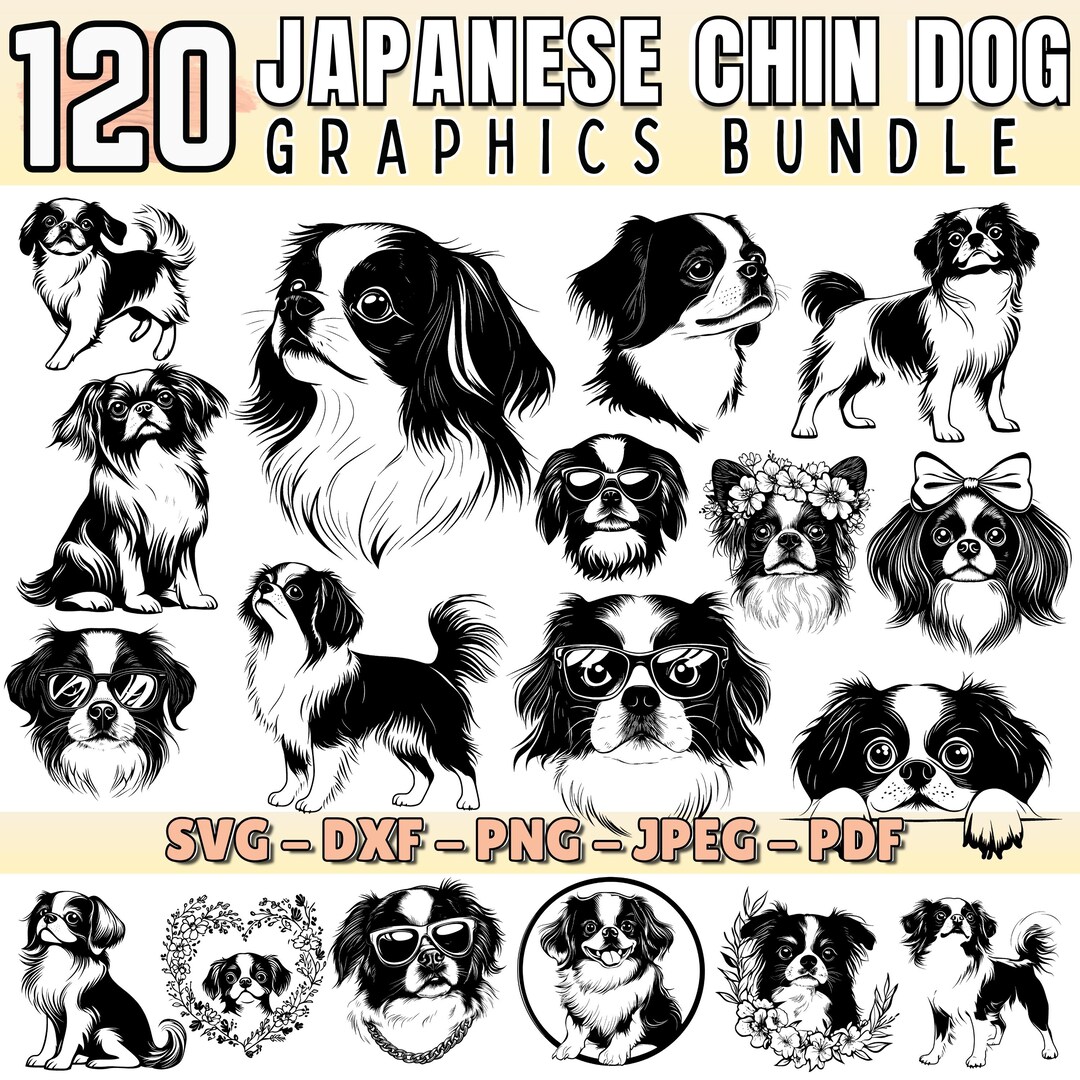 Japanese Chin Laser Cut Files | Dog Engraving Svg | Japanese Chin ...