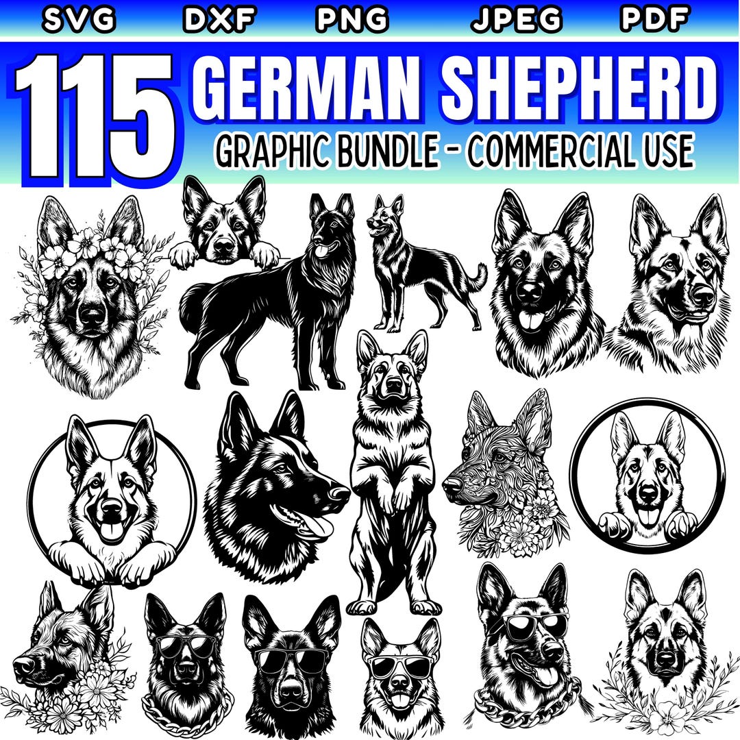 German Shepherd Dog Designs | Laser Cut Ready Files | Engraving Svg ...