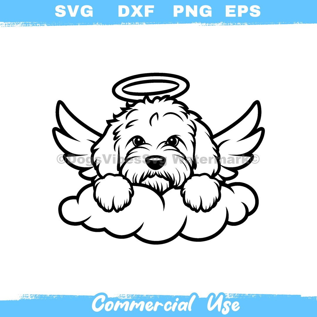 Laser Cut Files Peeking Cockapoo Dog in Clouds Cute Memorial Theme ...