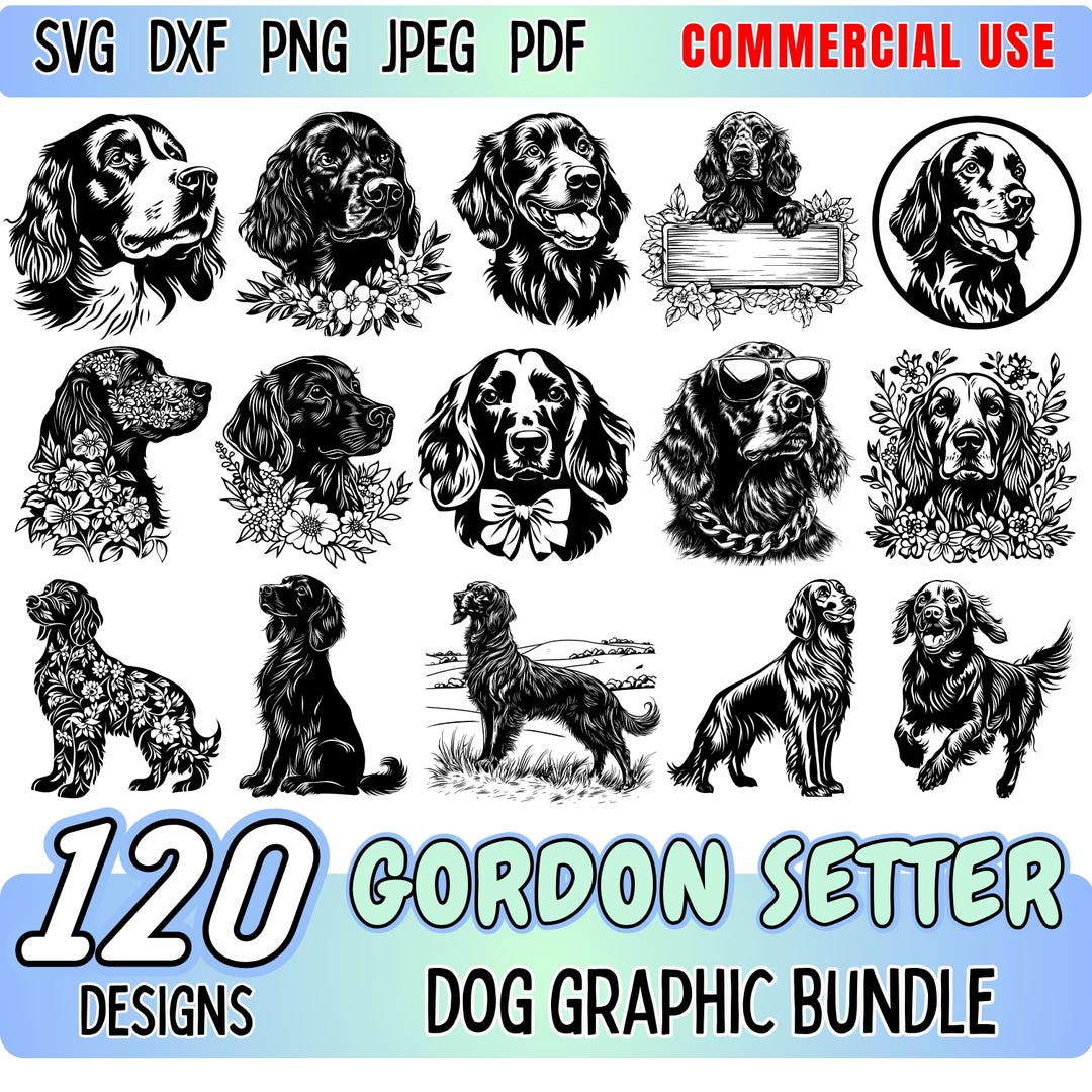 Gordon Setter Laser Cut Files | Dog Engraving Svg | Gordon Setter Dxf ...