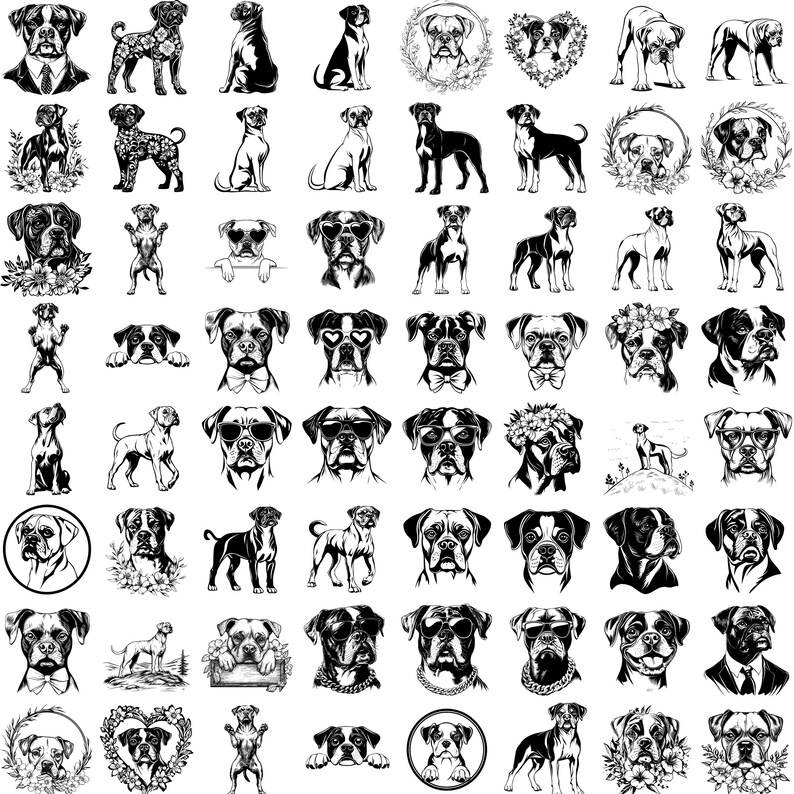 Boxer Dog Laser Cut Files | Engraving Svg Designs | Boxer Pet Lover ...