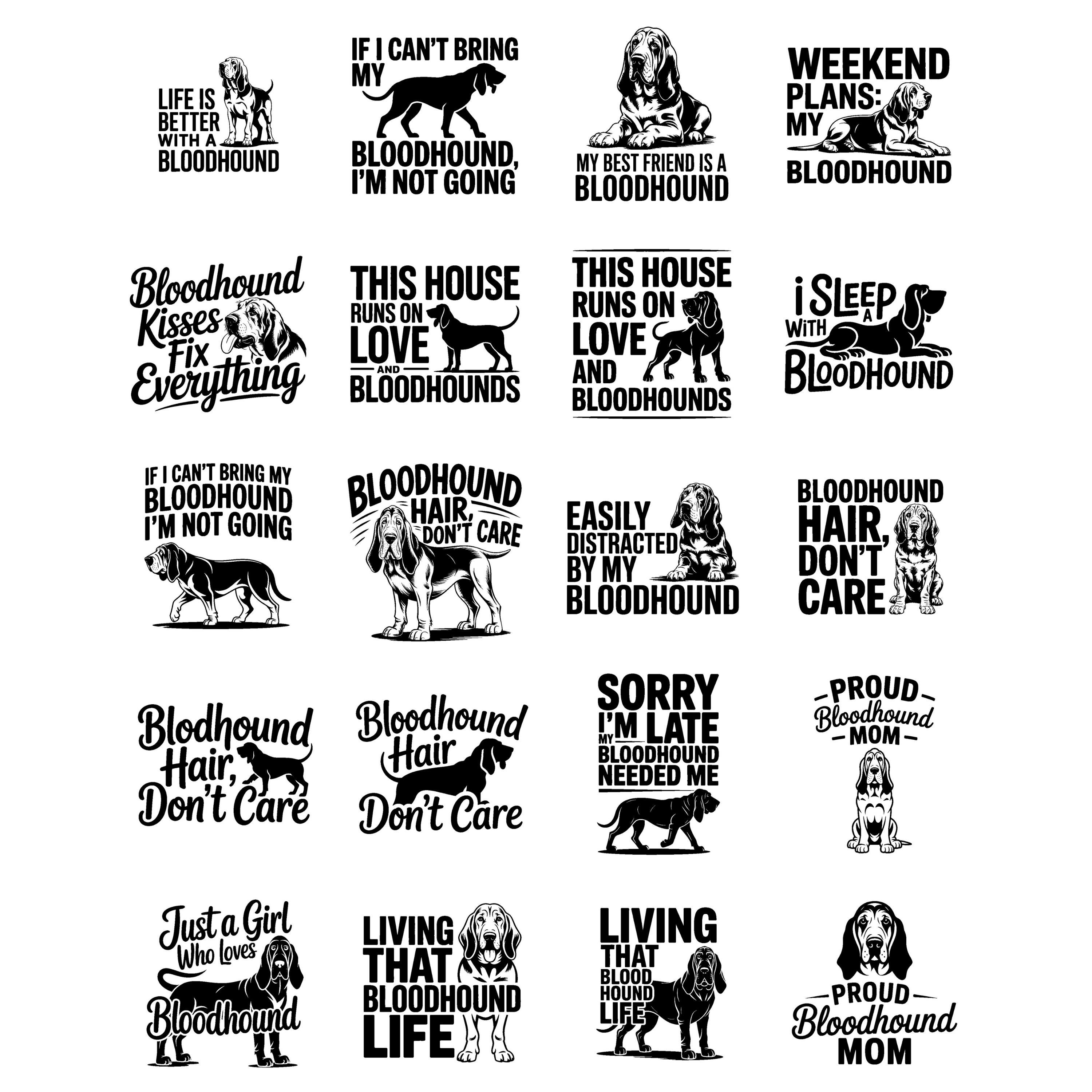 Bloodhound Dog Svg Bundle | Cricut Cut Files | Pet Lover Quotes | Dxf ...