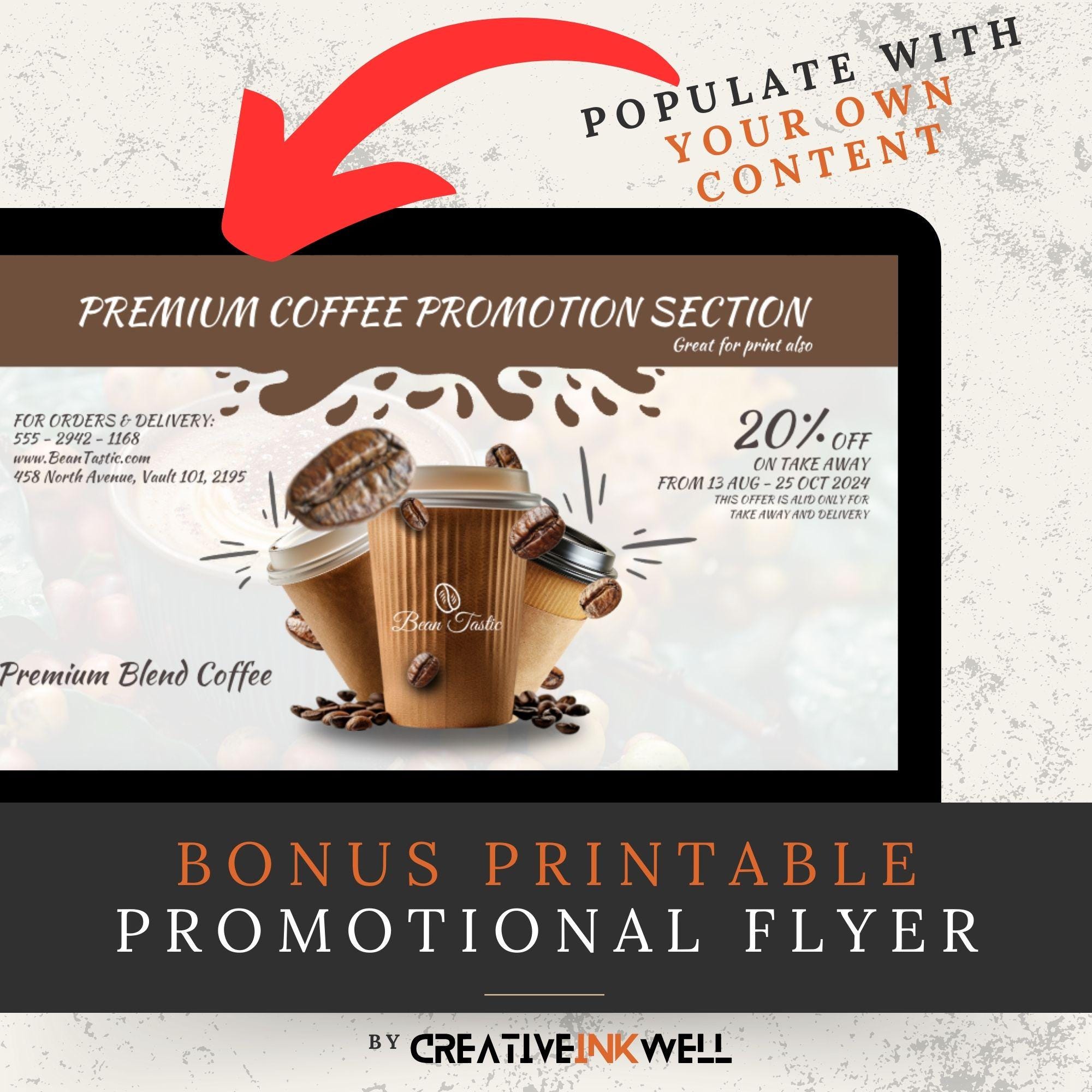 Coffee Shop Website Template #2 | Canva Website Template | Barista ...