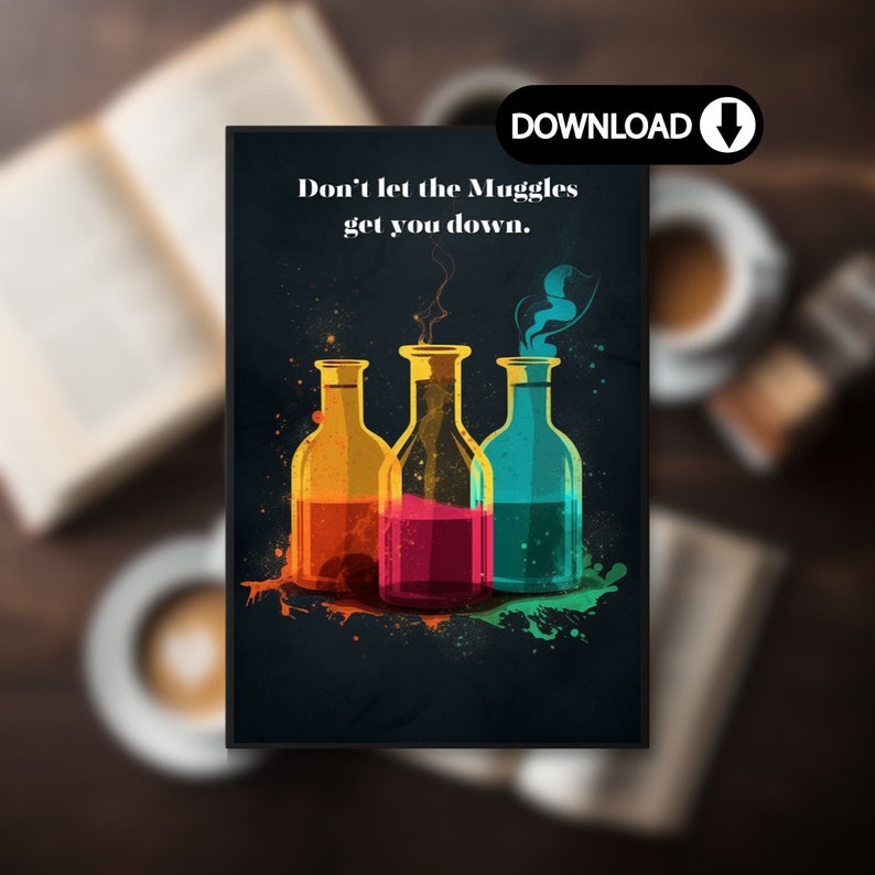 Minimalist Hogwarts Potions Poster Hogwarts Legacy Digital Illustration ...