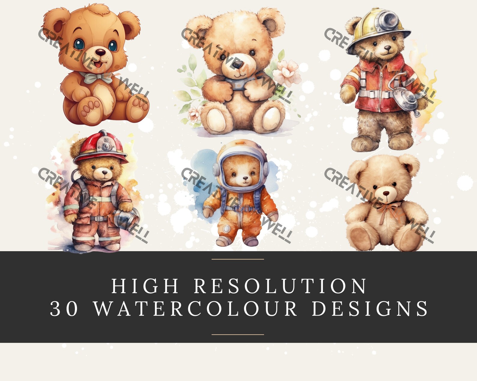 30 PNG Cute Teddy Bear Clip Art Collection 1 - Etsy
